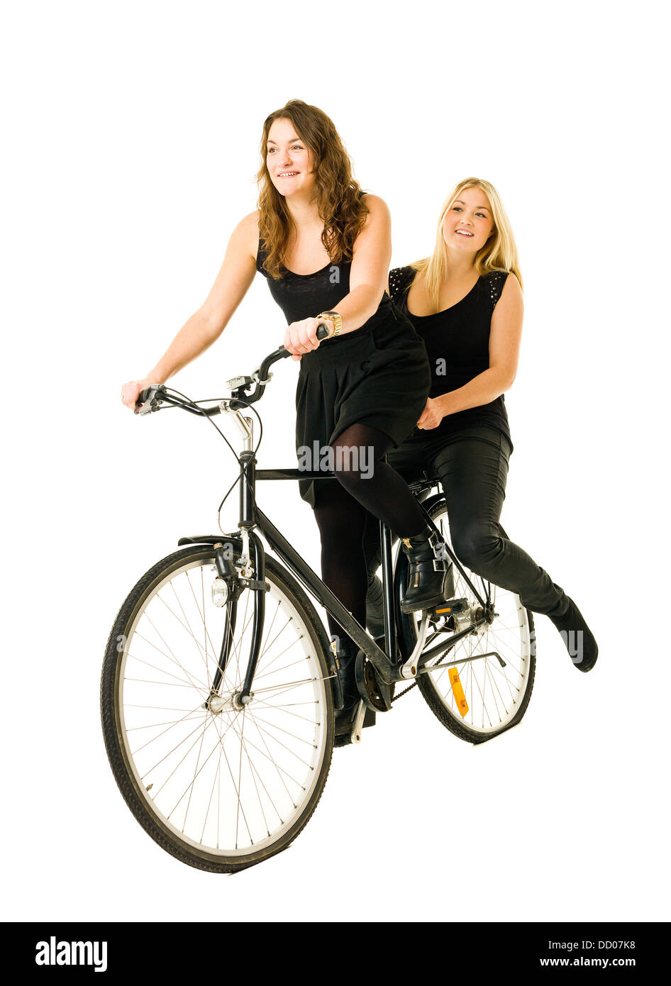 Girls on bicycle Stock Photo - Alamy