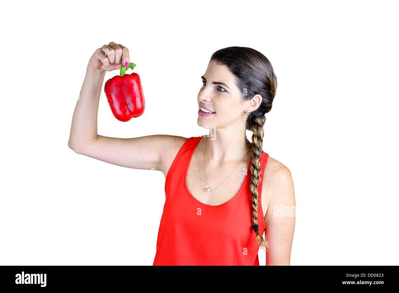 Big Red Bell Pepper Stock Photo - Alamy