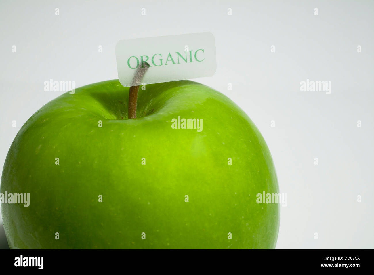 Granny Smith Apple With An Organic Label; Waterloo, Quebec, Canada ...