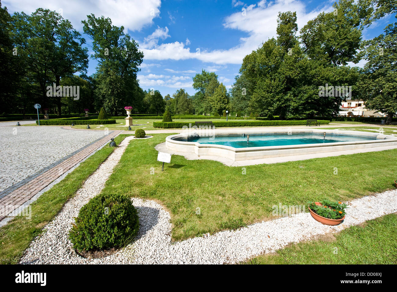 Sieniawa Palace and park in South-Eastern Poland, presently a hotel ...