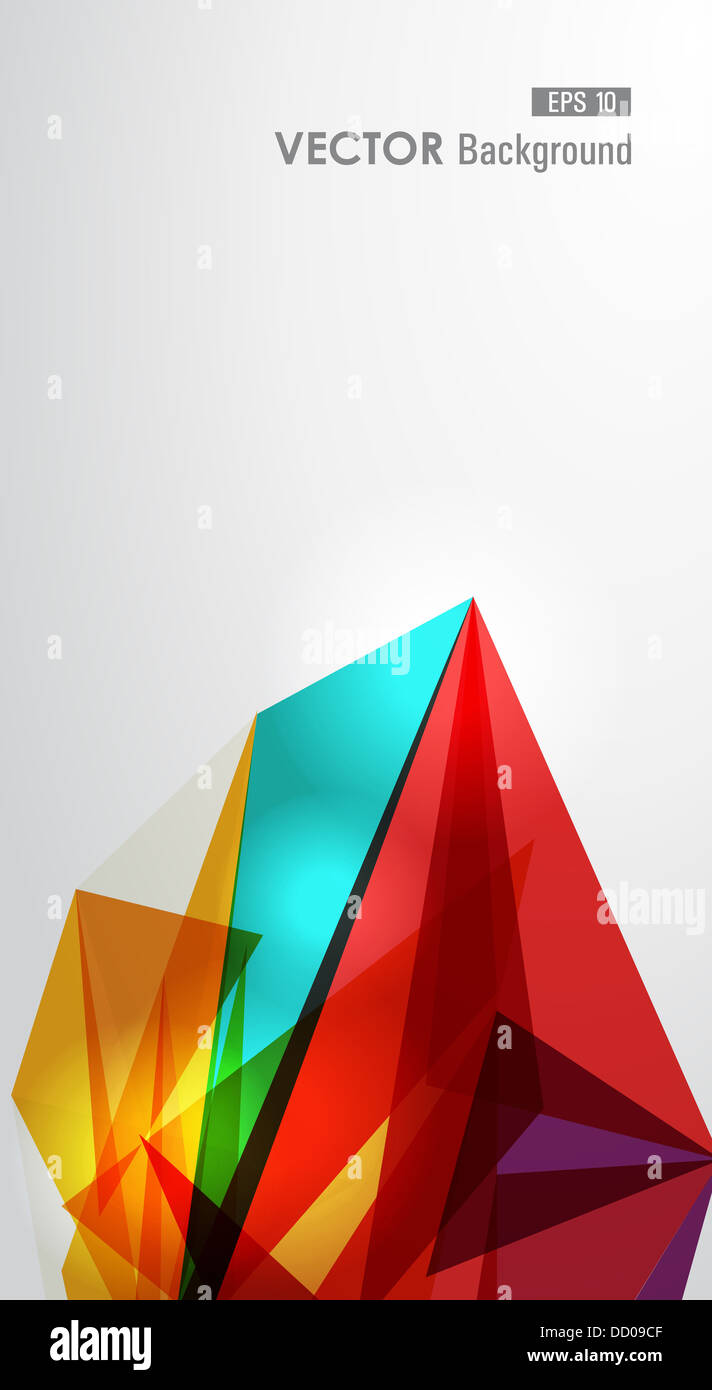 Trendy colorful transparent triangles abstract background illustration ...