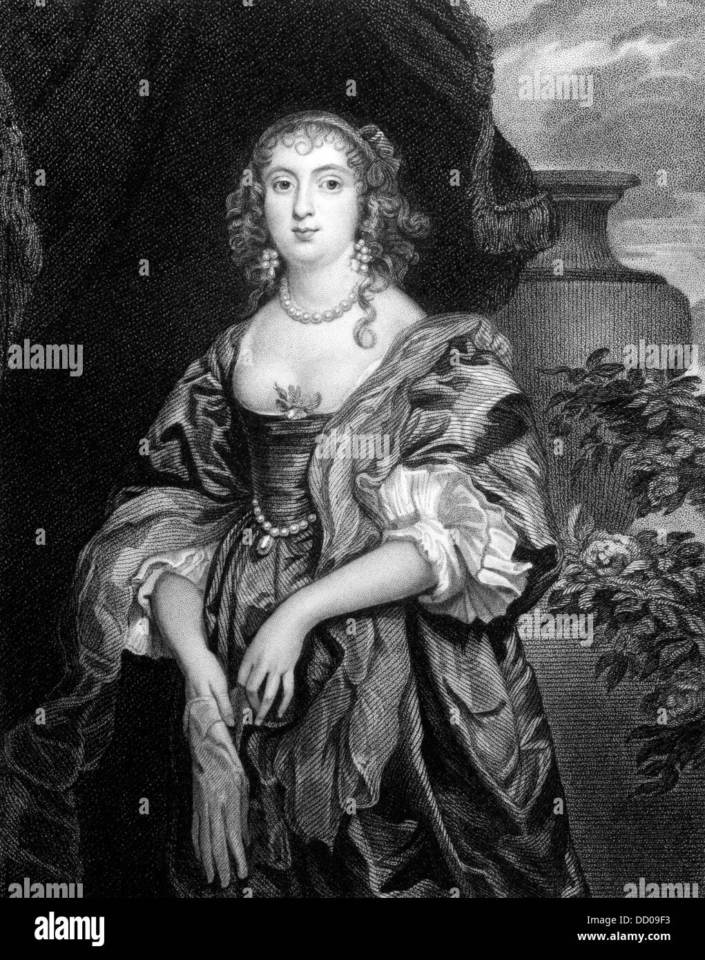 Anne Carr, Countess of Bedford (1615-1684) on engraving from 1831 ...