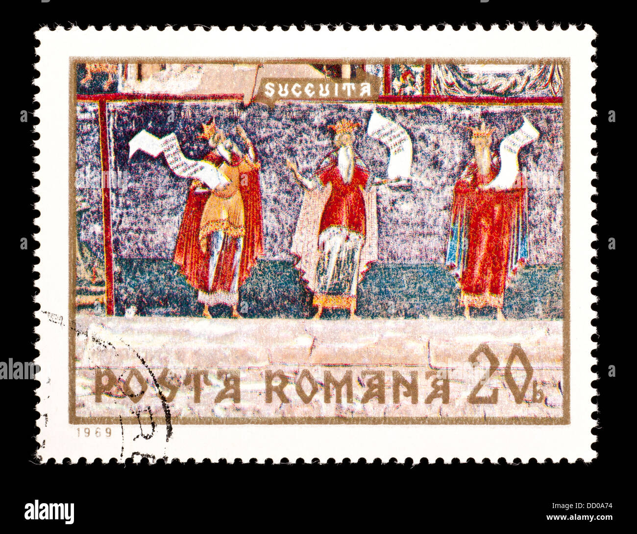 Postage stamp from Romania depicting the Three Prophets, Sucevita ...