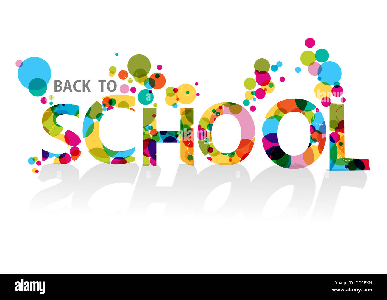 Colorful back to school text, transparent triangles illustration ...