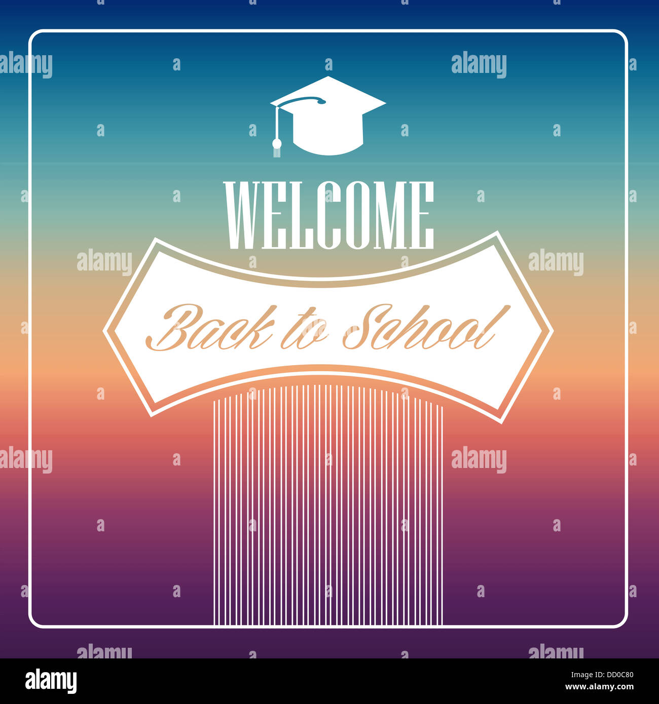 Colorful vintage back to school text background. Vector file layered ...