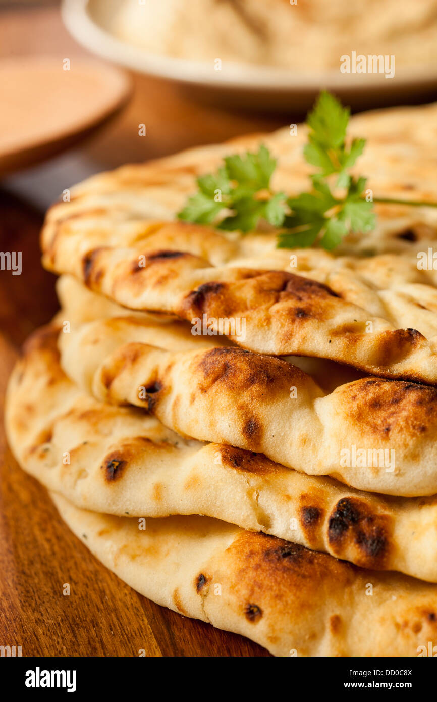 Homemade Indian Naan Flatbread made with Whole Wheat Stock Photo - Alamy