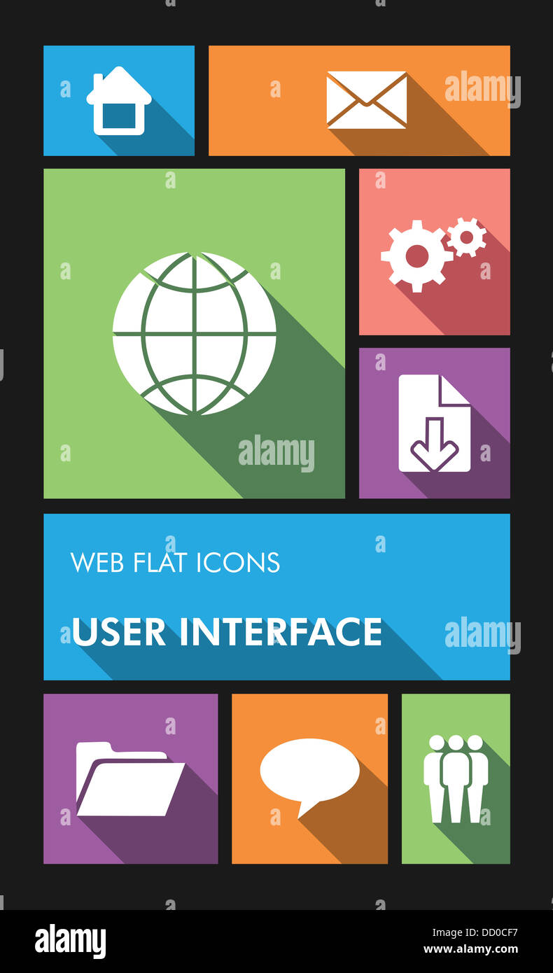 Mobile internet applications graphic user interface flat icons set ...