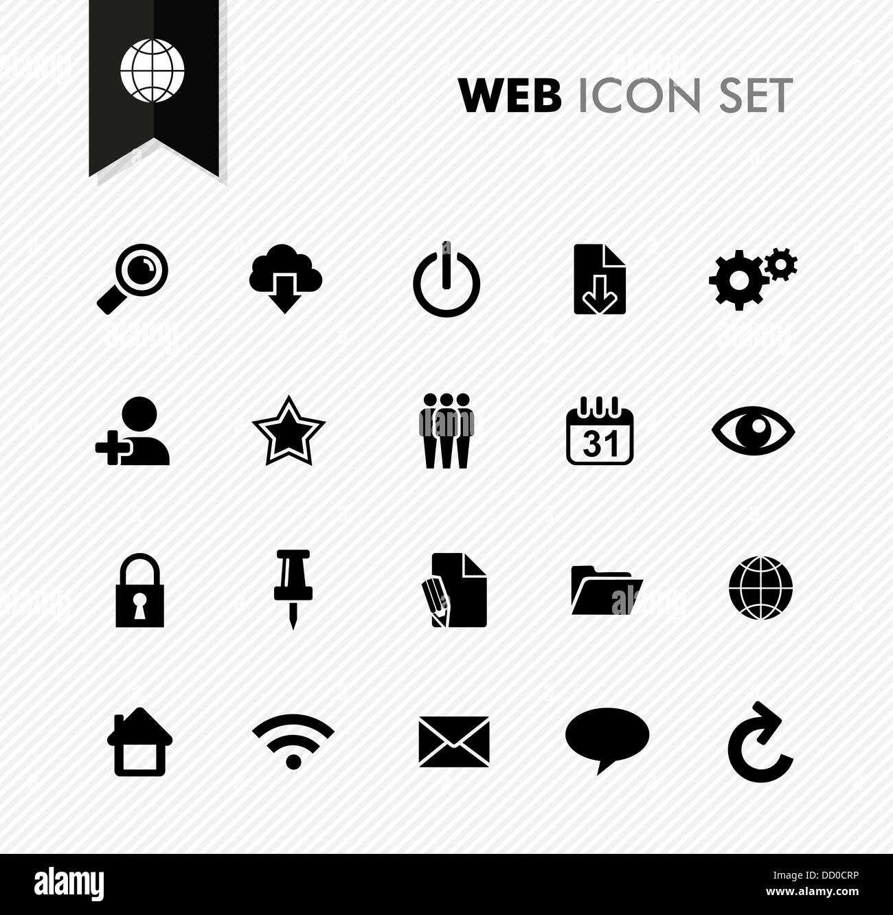 Internet black isolated icon set, web elements background illustration ...