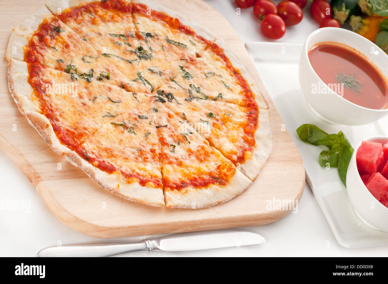 Italian original thin crust pizza Stock Photo - Alamy