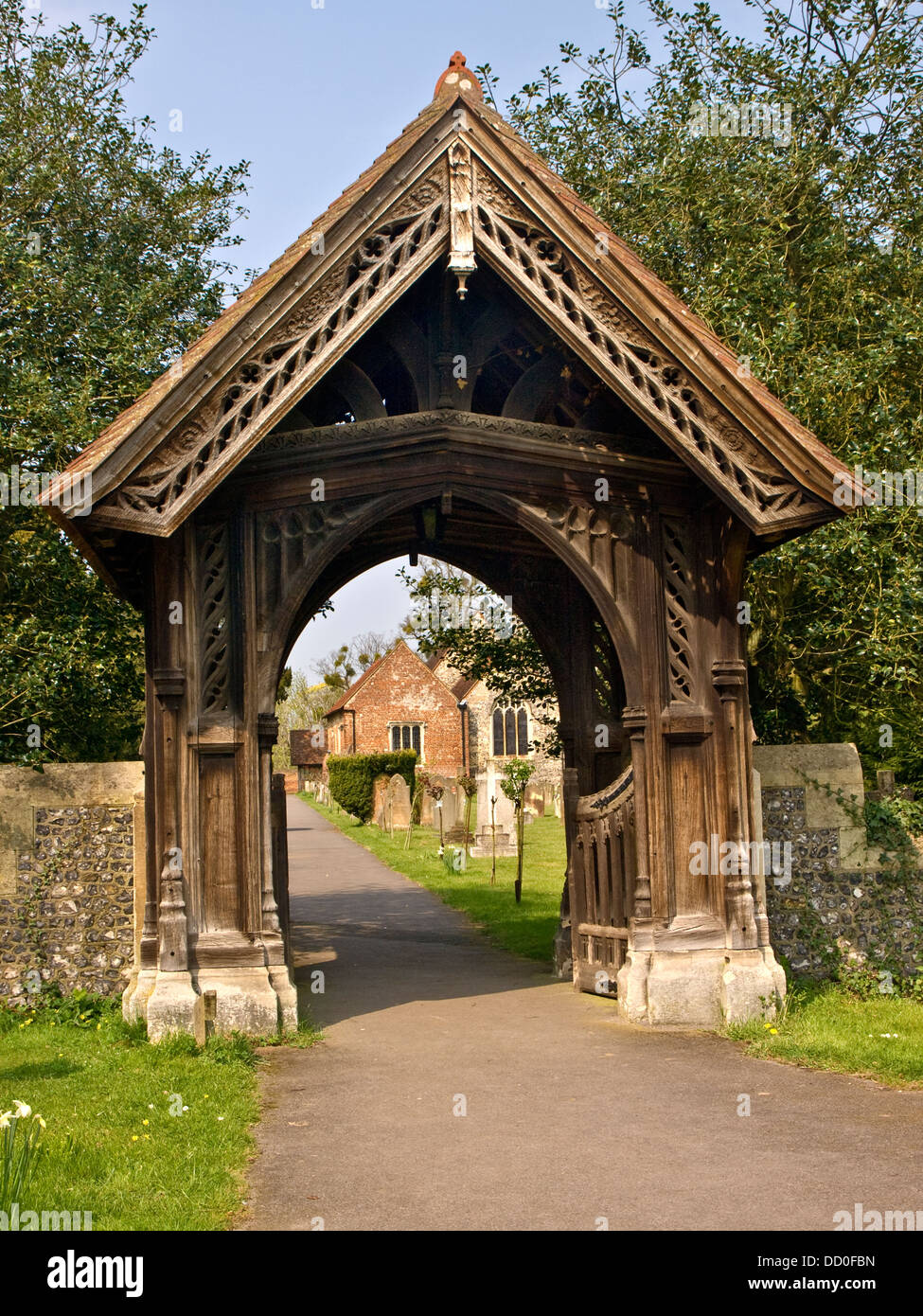 Lych gate, Stoke Poges Church, Buckinghamshire, England Stock Photo - Alamy