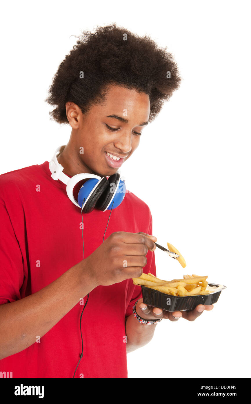 Eating French fries Stock Photo - Alamy