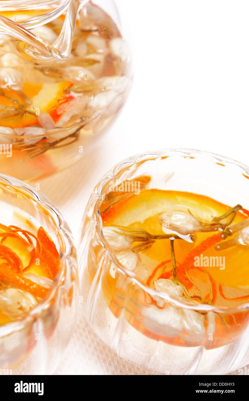 floral tea set over white Stock Photo - Alamy