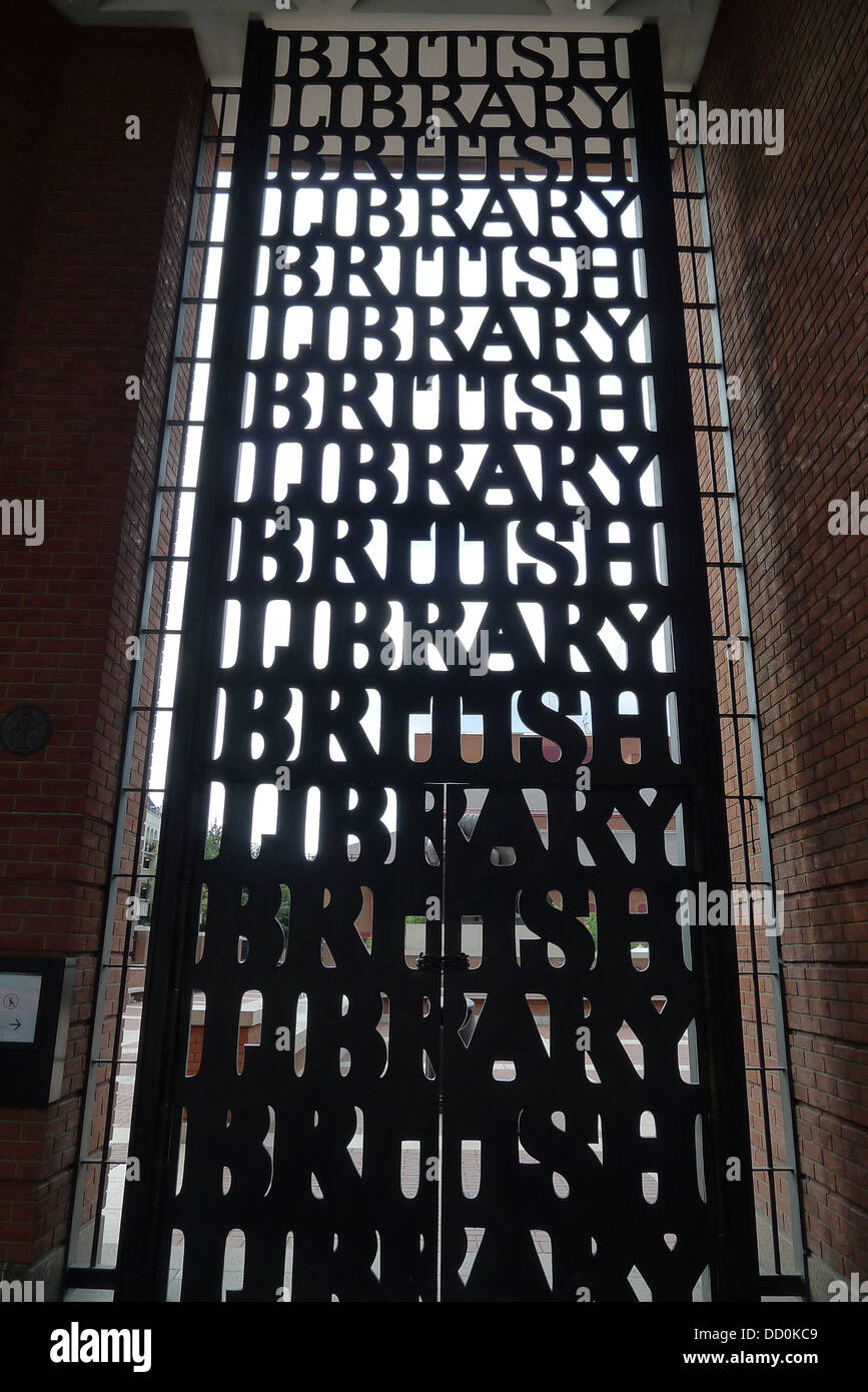 British Library Gate, London Stock Photo - Alamy