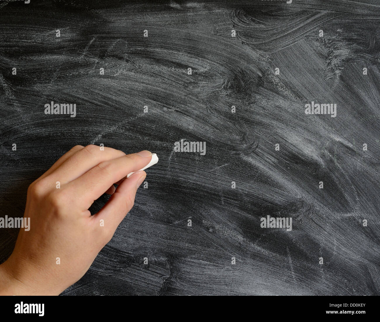 Hand writing with chalk on a blackboard Stock Photo - Alamy