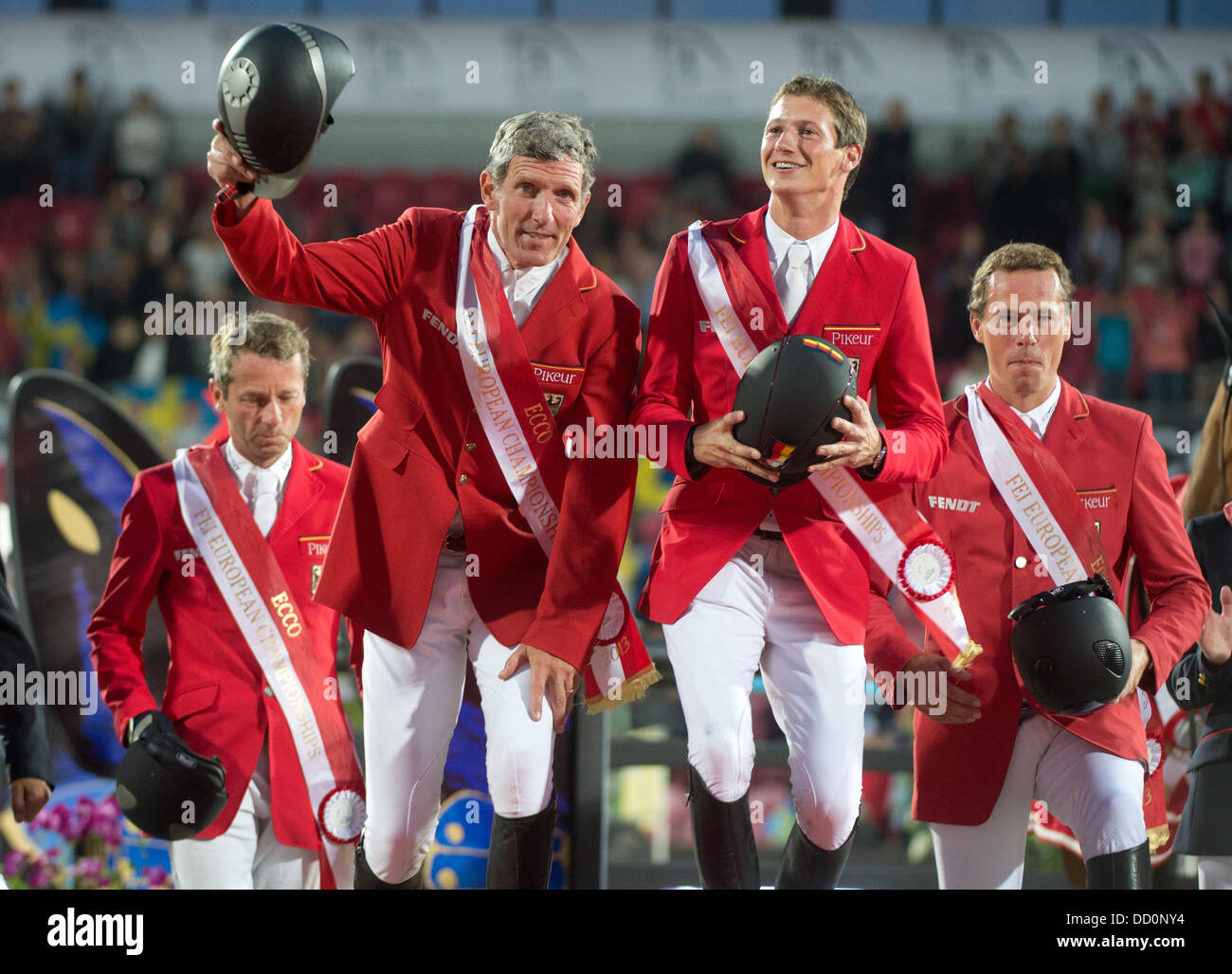 Herning, Denmark. 22nd Aug, 2013. German show jumpers Christian Ahlmann ...