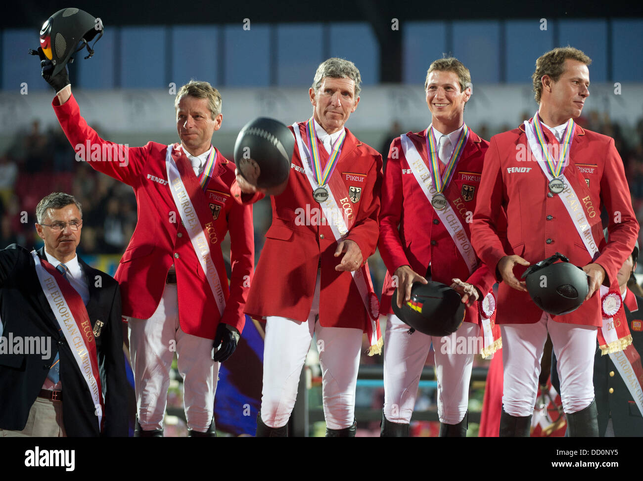 Herning, Denmark. 22nd Aug, 2013. German show jumpers Christian Ahlmann ...