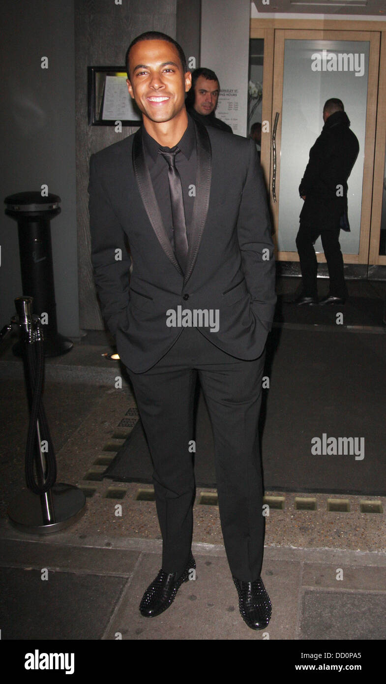 Marvin Hume of JLS leaves Nobu restaurant in Mayfair London, England ...