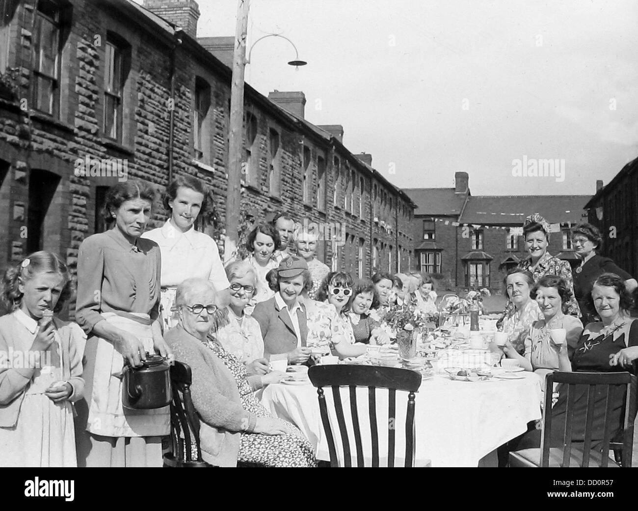 Queen Elizabeth II Coronation Children's Street Party 1953 Stock Photo ...