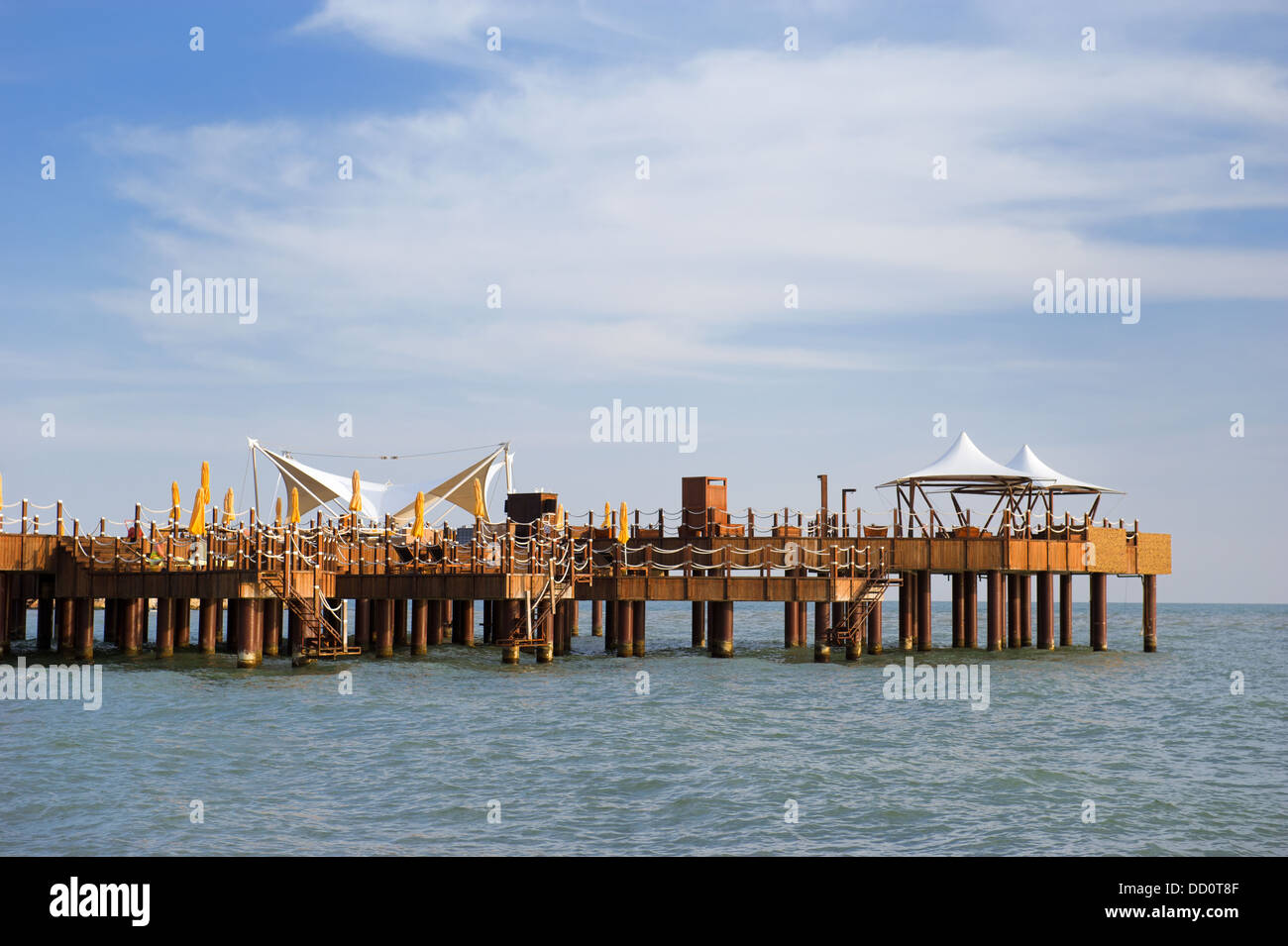 Luxury wooden pier in sea Stock Photo - Alamy