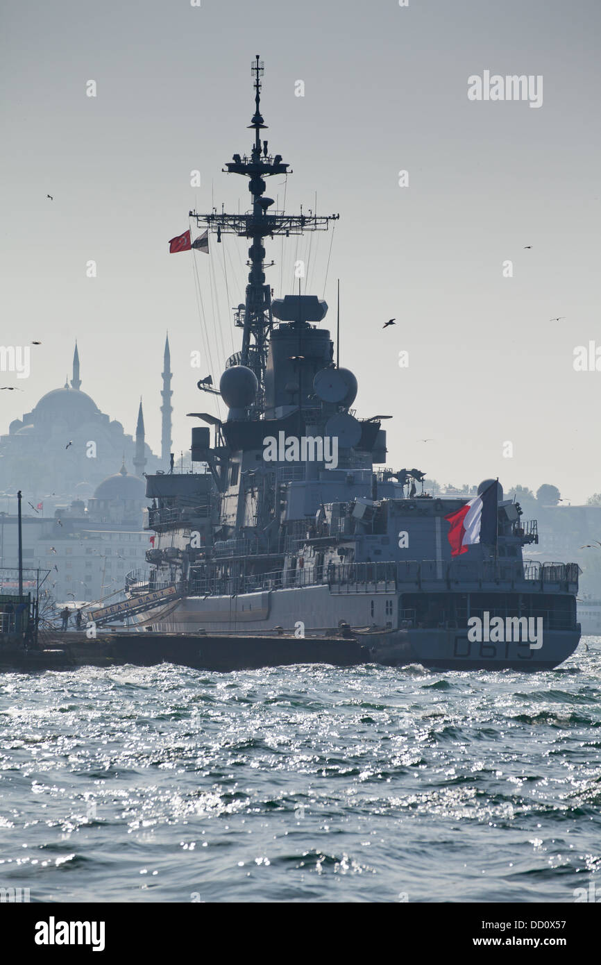 The french frigate "Jean Bart (D615)" in Istanbul, Turkey Stock Photo ...