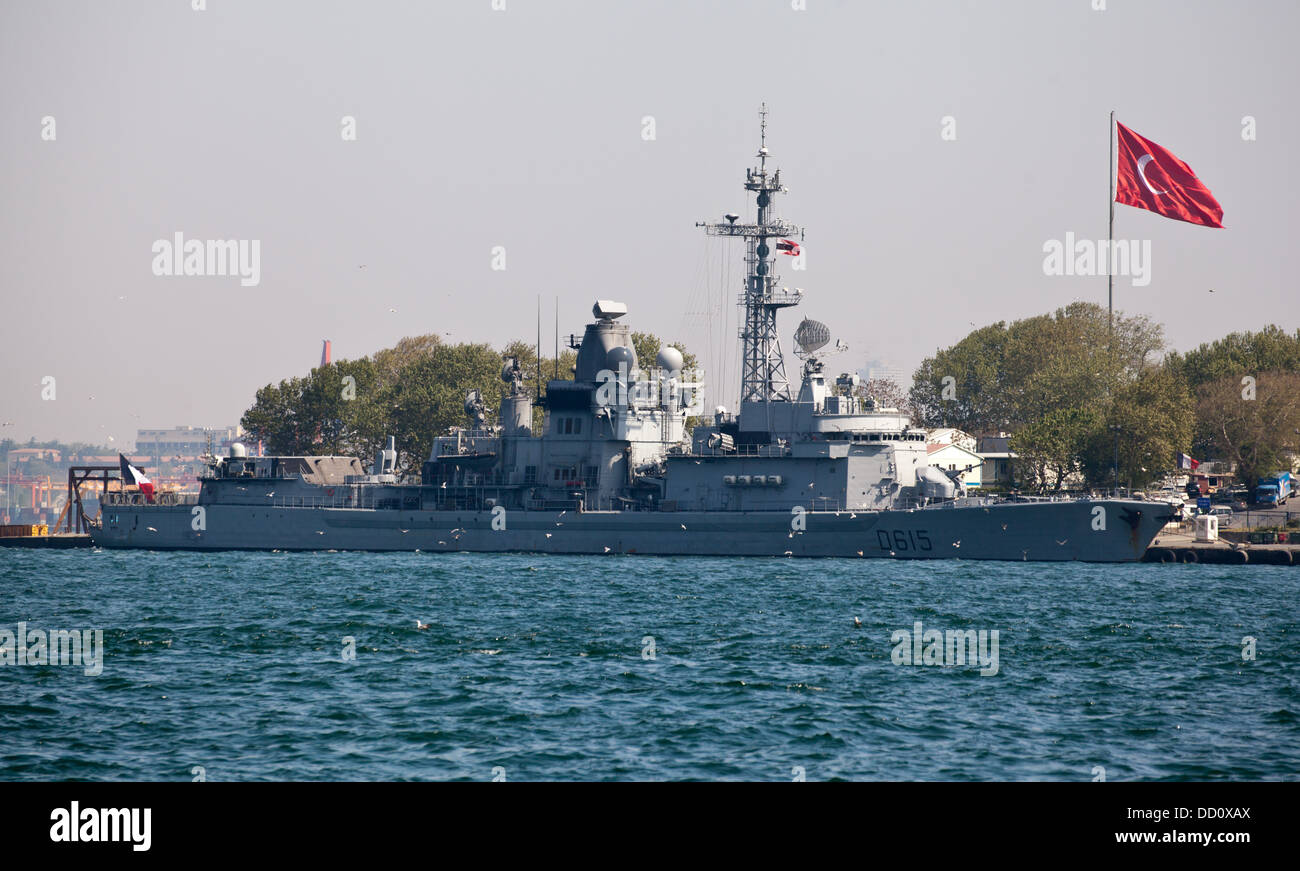 The french frigate "Jean Bart (D615)" in Istanbul, Turkey Stock Photo ...