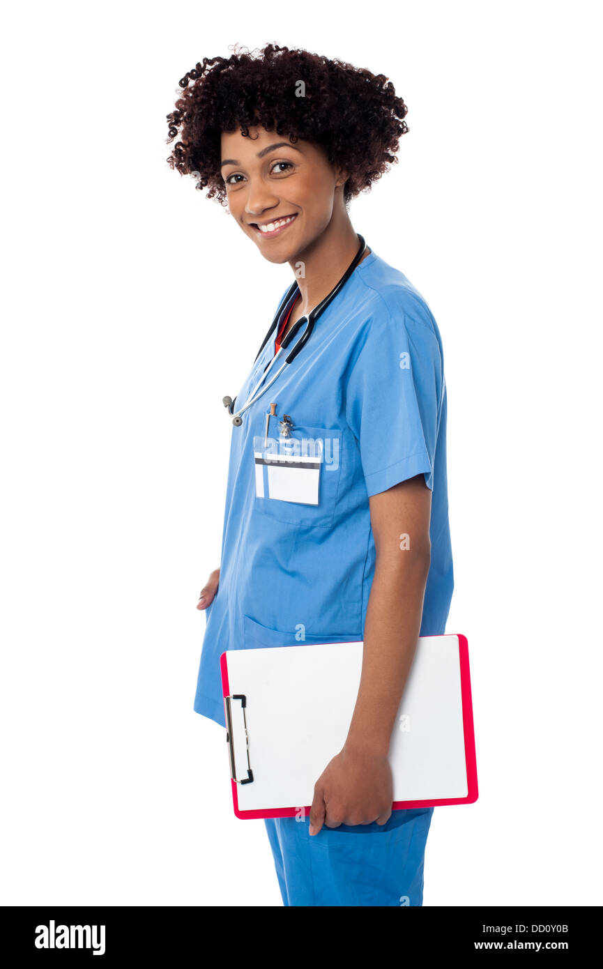 Studio shot of a confident medical professional posing against white ...