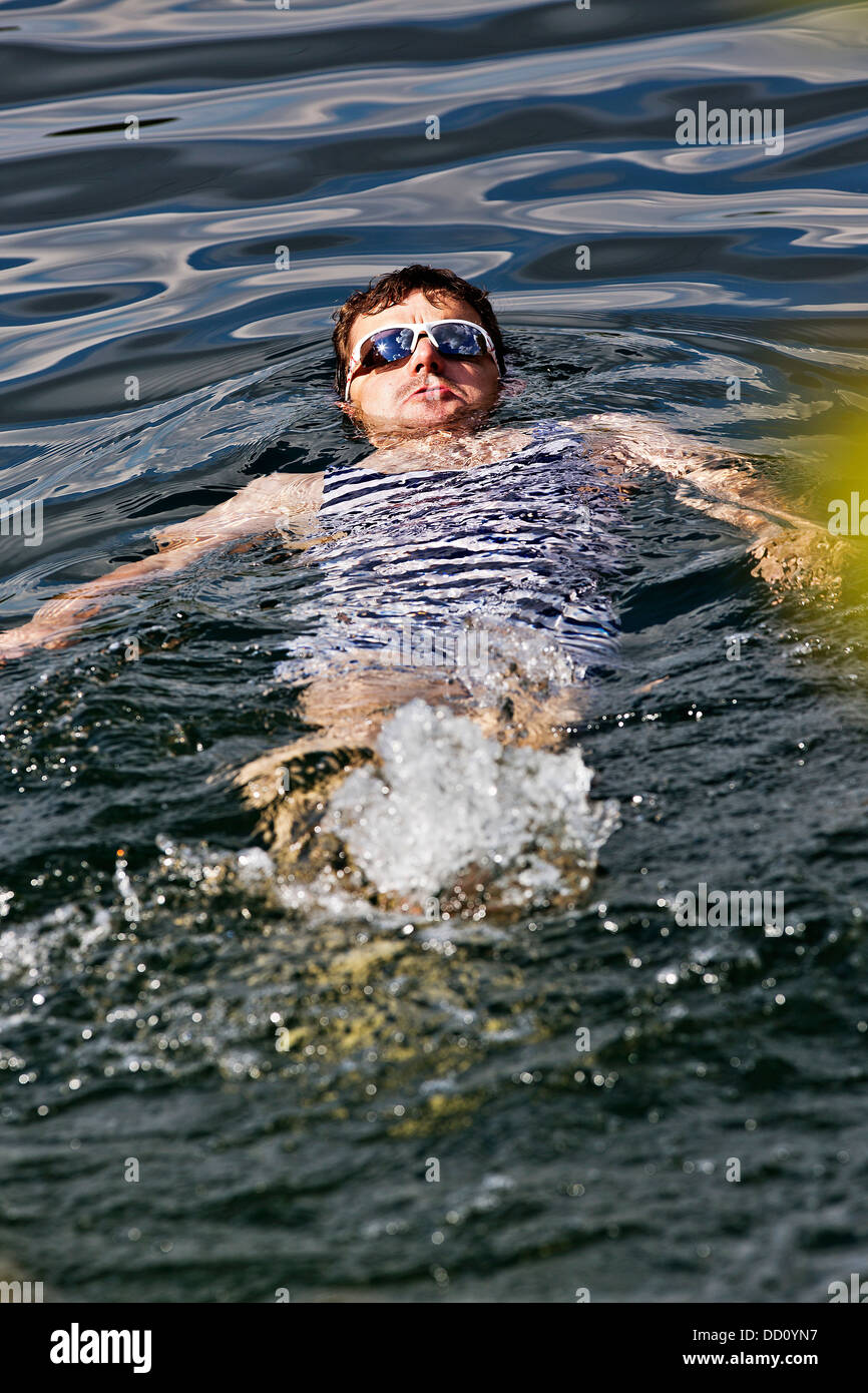 people. swimming, water, afloat, submerged, quarry, railway, corridor ...