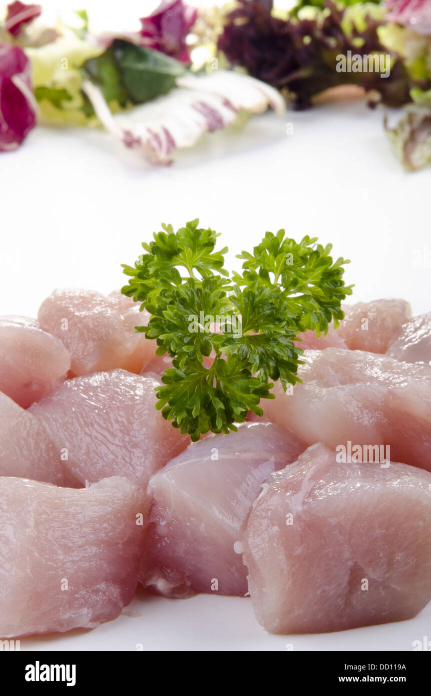 raw chicken goulash with parsley Stock Photo - Alamy