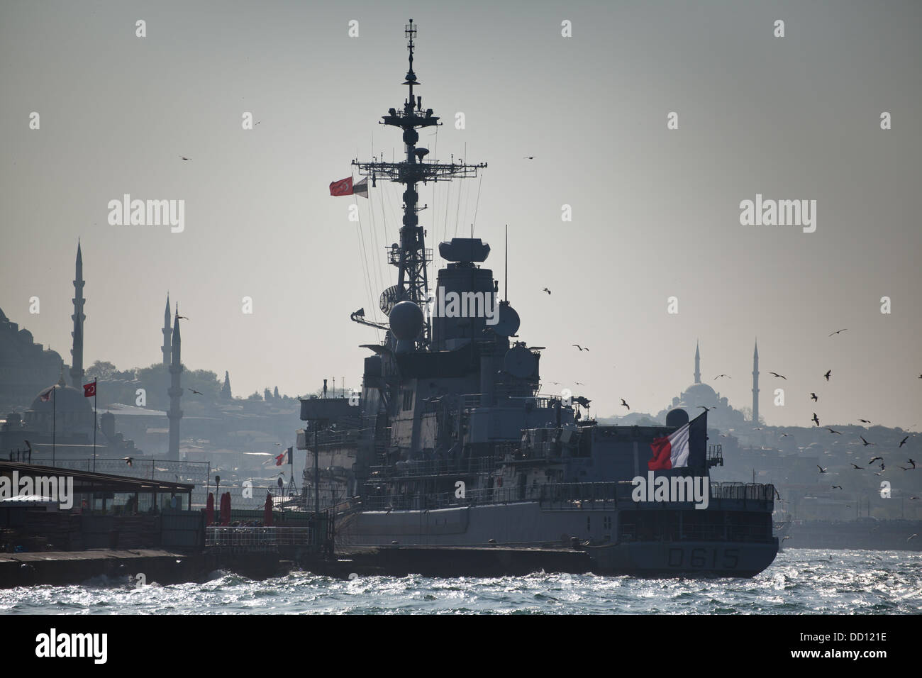 The French frigate "Jean Bart (D615)" in Istanbul, Turkey Stock Photo ...