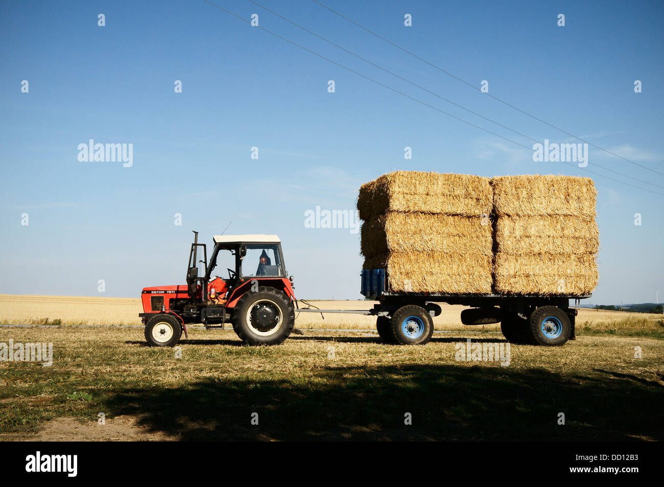 straw bale, biomass, harvest, tractor Zetor Stock Photo - Alamy