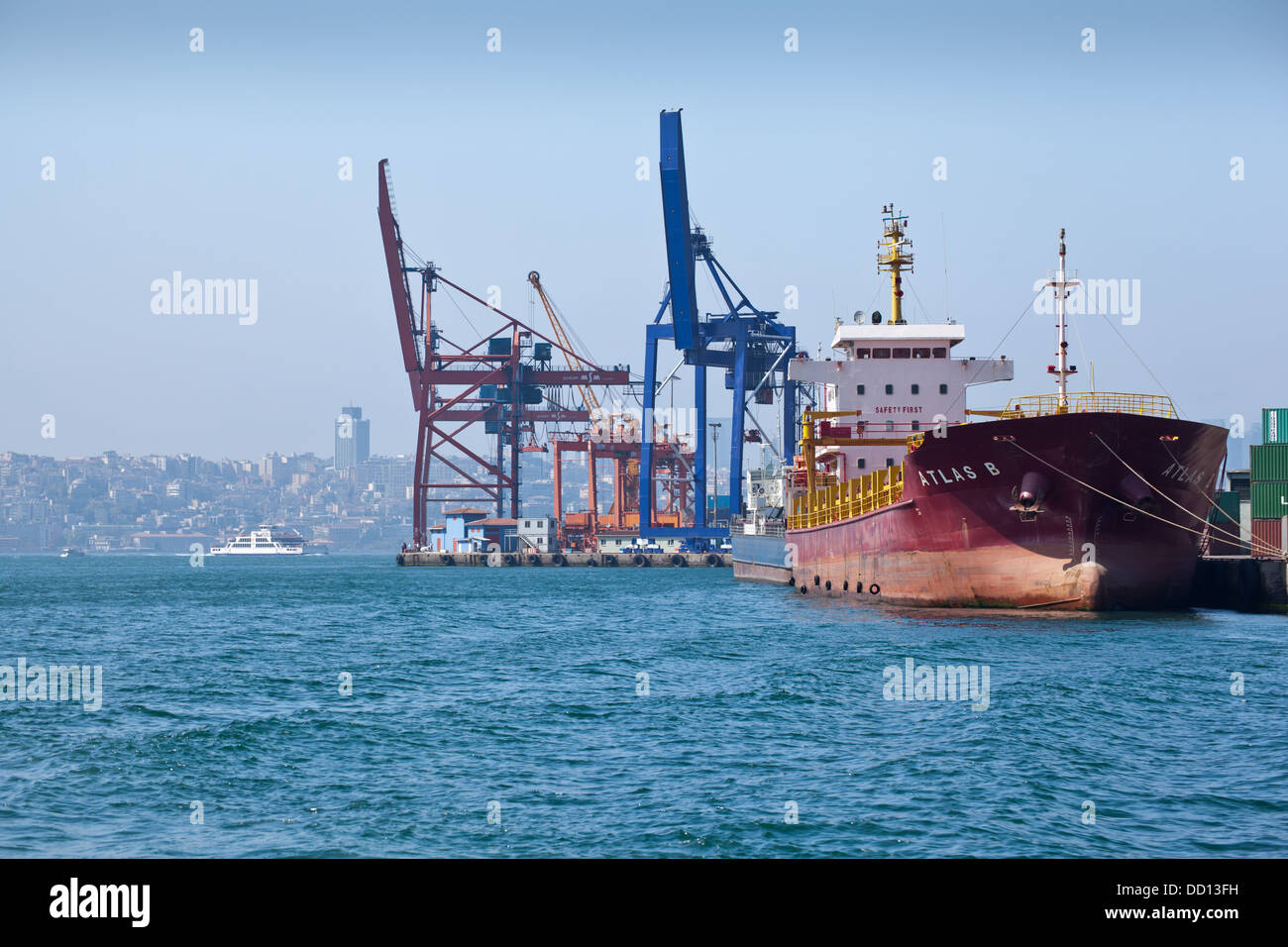 The Ship Atlas B in the port of Haydarpasa in Istanbul, Turkey Stock ...