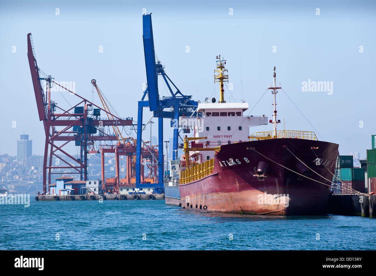 The Ship Atlas B in the port of Haydarpasa in Istanbul, Turkey Stock ...