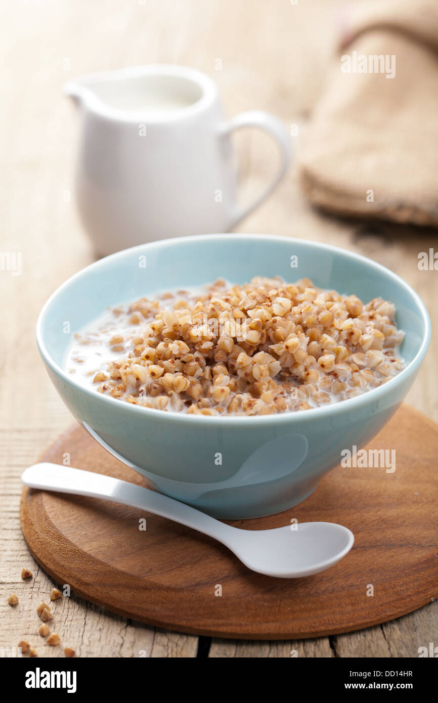 buckwheat groats with milk Stock Photo - Alamy