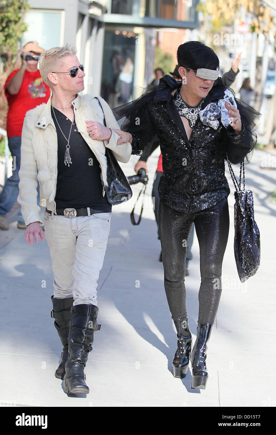 Bobby Trendy (right) out and about in Beverly Hills with a male ...