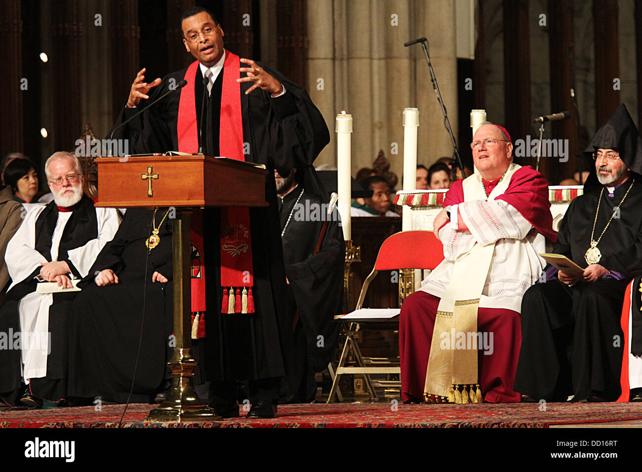 Rev Dr A.R.Bernard addresses the congregation during a prayer for ...