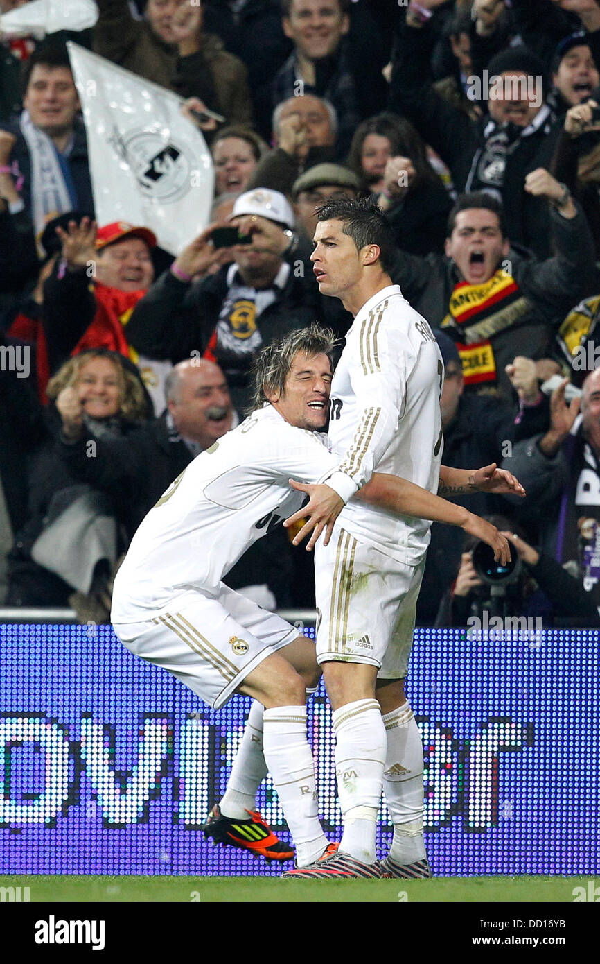 Real Madrid's Cristiano Ronaldo celebrates scoring a goal during the ...