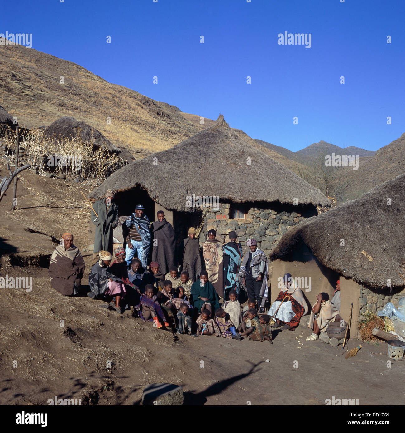 Family in Lesotho Stock Photo - Alamy