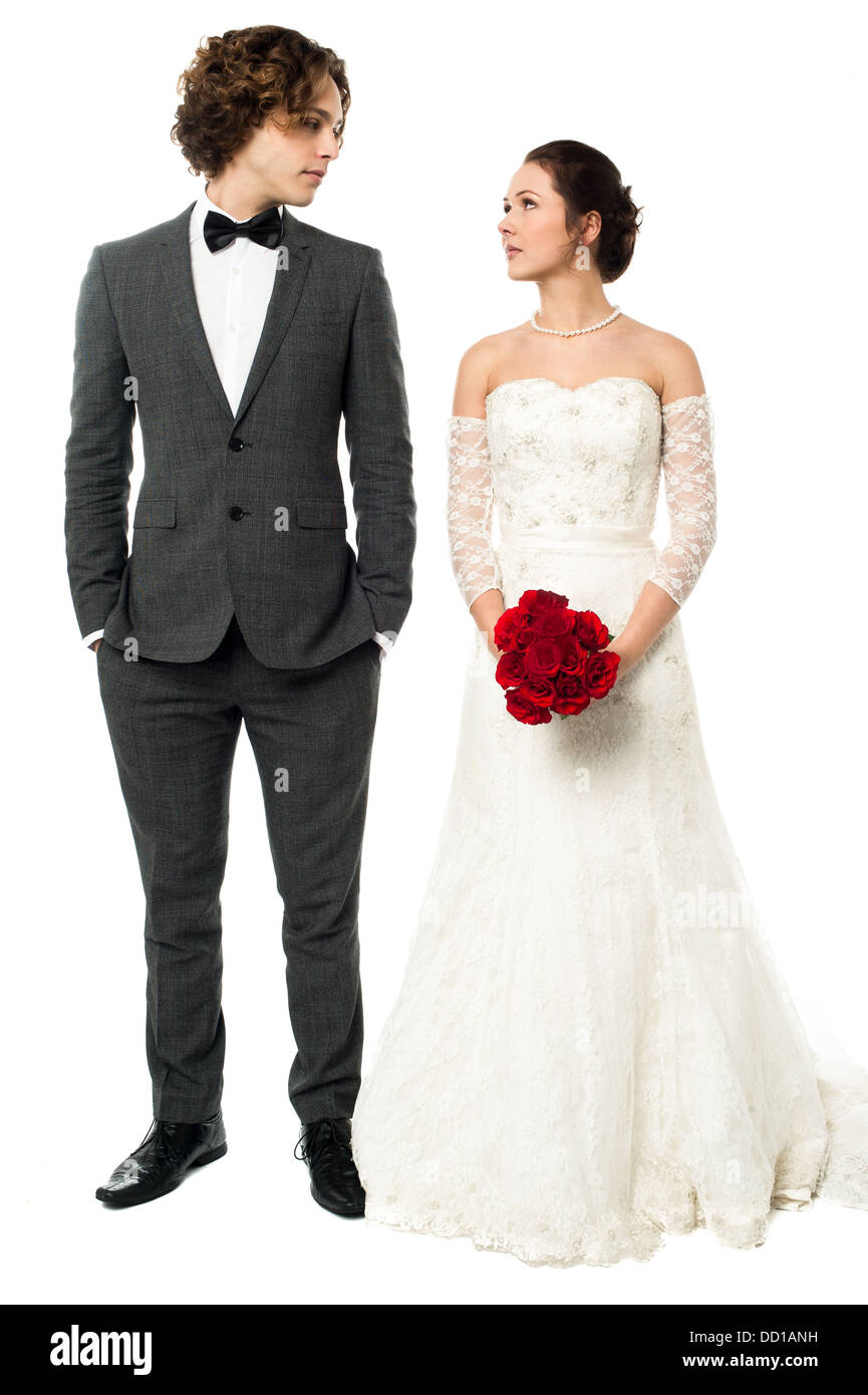 Romantic newly wed couple completely lost in each other Stock Photo - Alamy