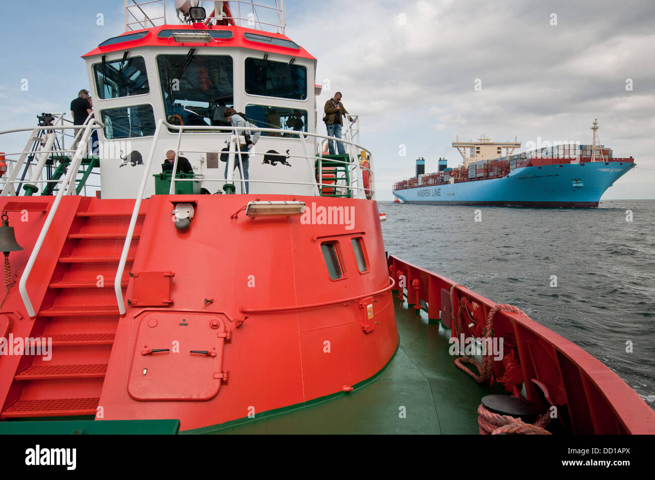 GDANSK, POLAND. 21st August , 2013. World largest container ship Maersk ...