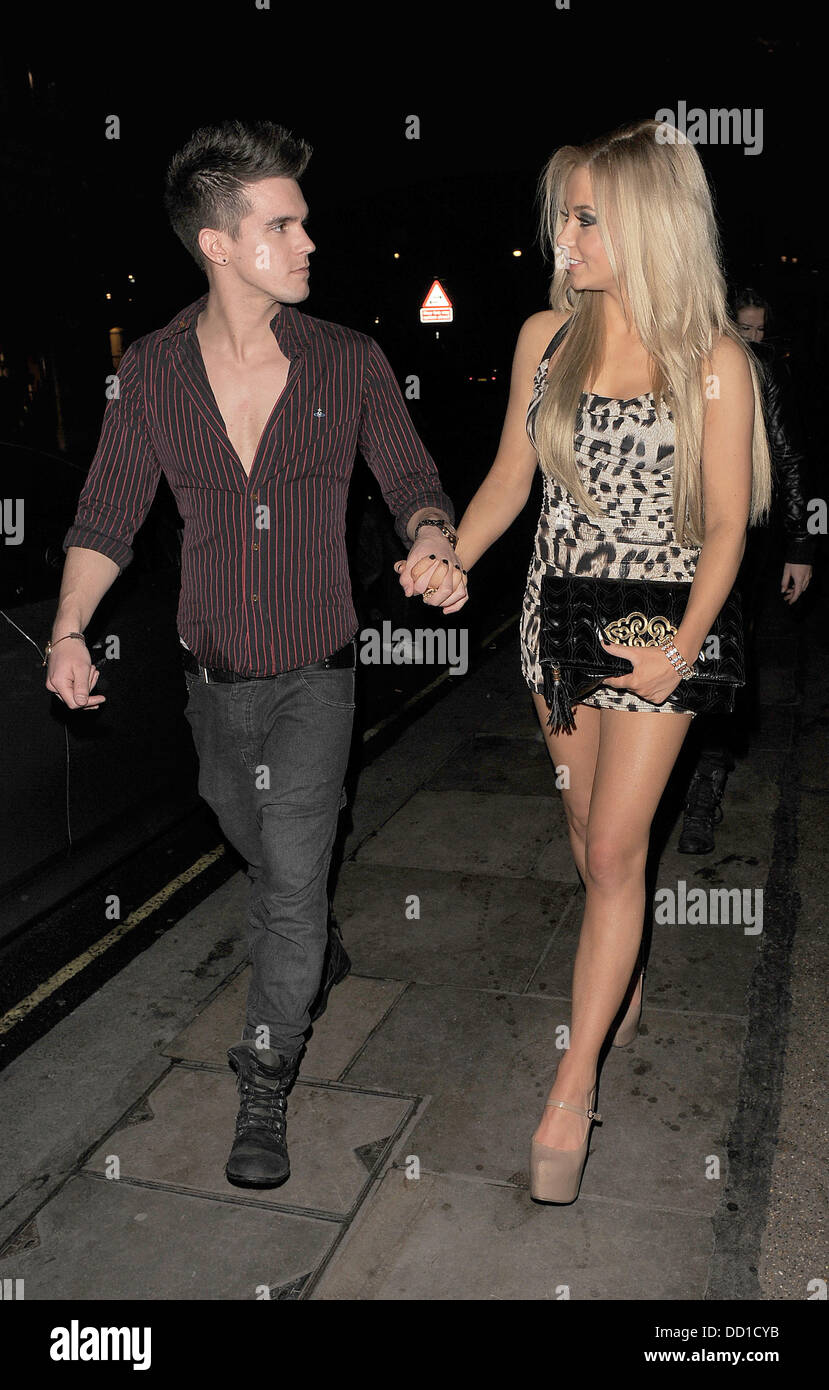Gary Beadle From Tv Show Geordie Shore Leaving Aura Nightclub With A Blonde Female Companion