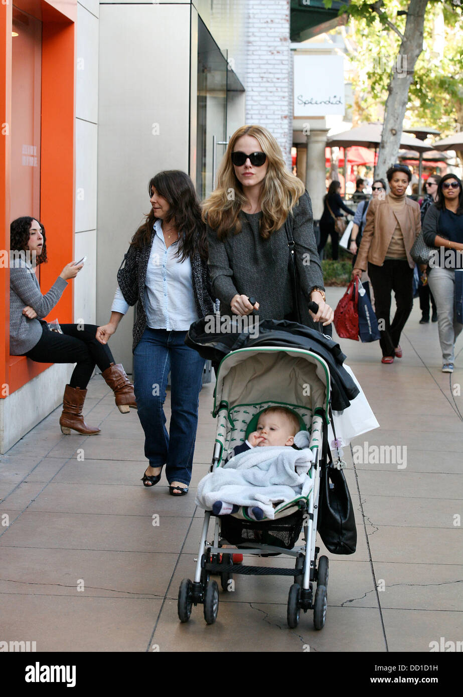 Monet Mazur pushing her son Luciano in a stroller through the Grove ...