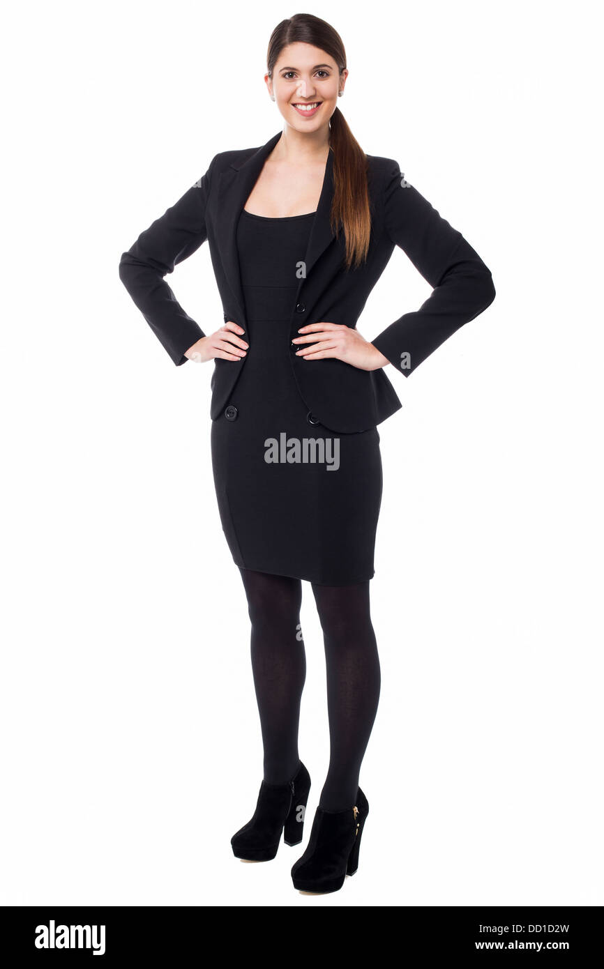 Attractive young secretary in formal attire, full length portrait Stock ...
