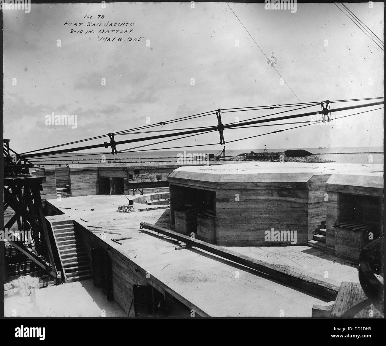 This image features Fort San Jacinto, showcasing the 2-10 IN Battery, a ...