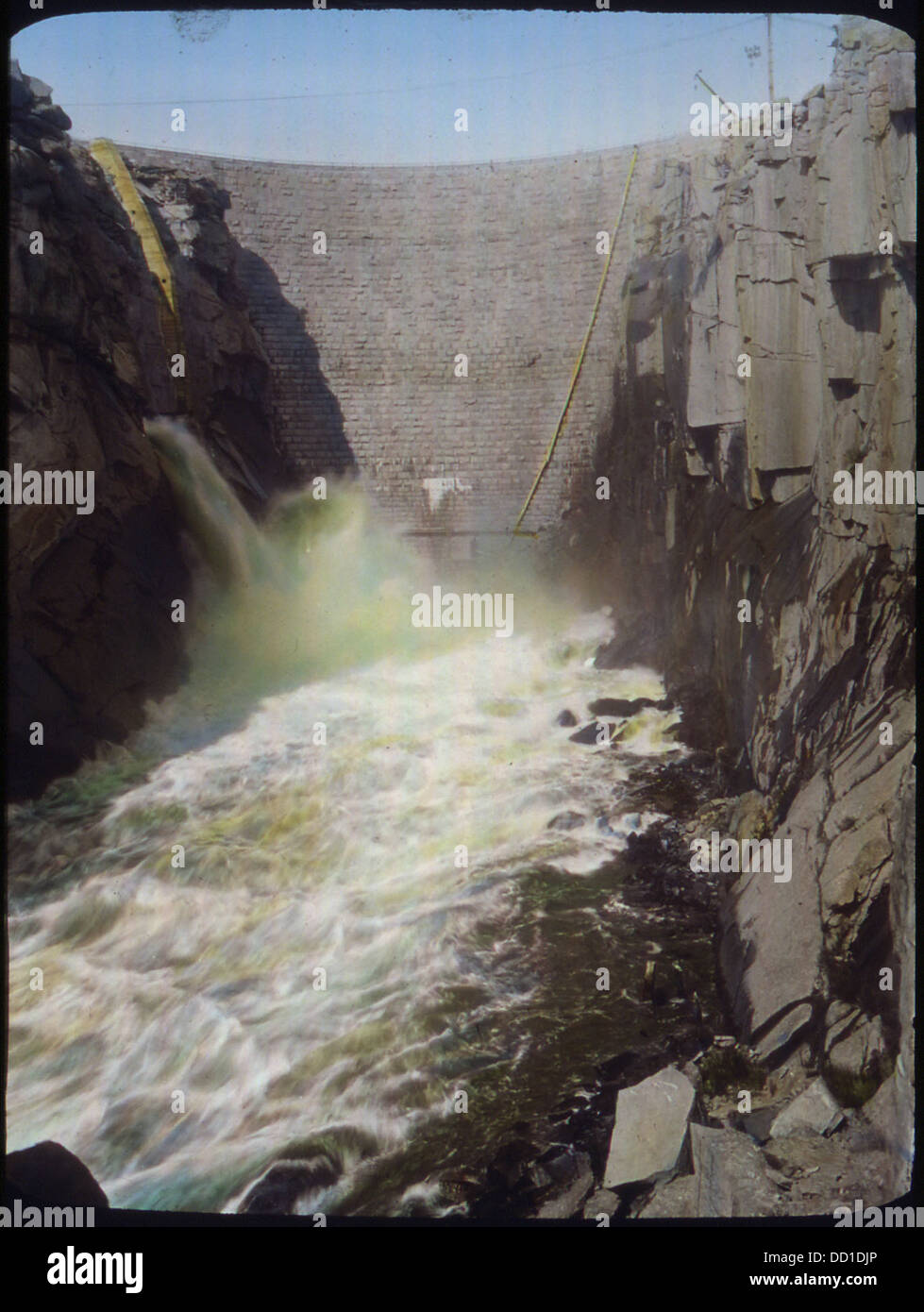 This image shows the lower face of Pathfinder Dam, part of the North ...