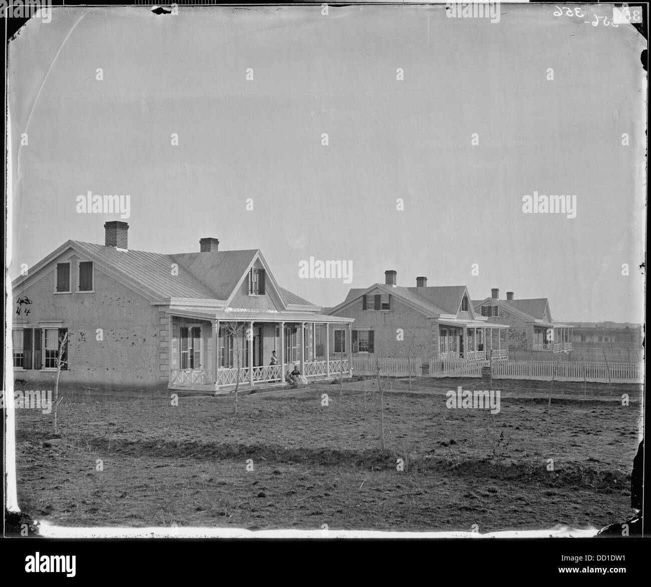 This photograph shows the officers' quarters at Fort Marcy in Santa Fe ...