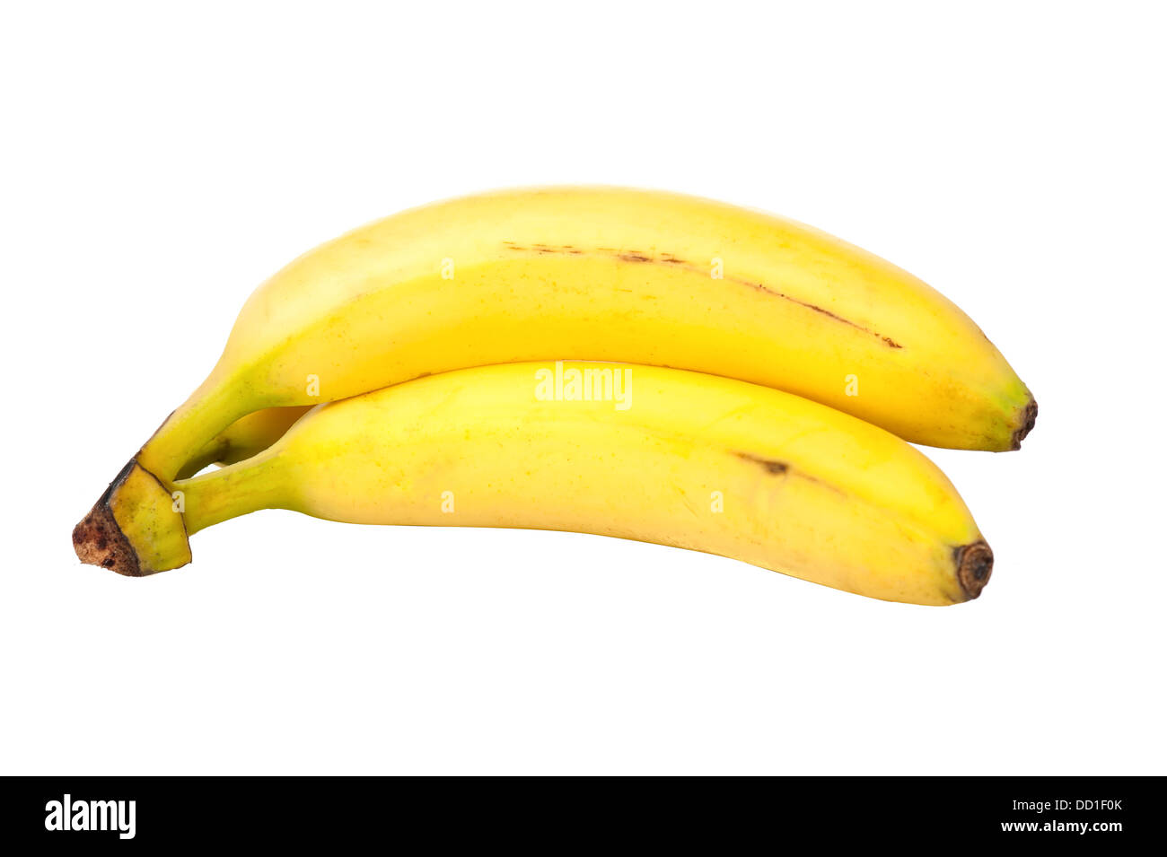 Two bananas isolated on white background, closeup shot Stock Photo - Alamy