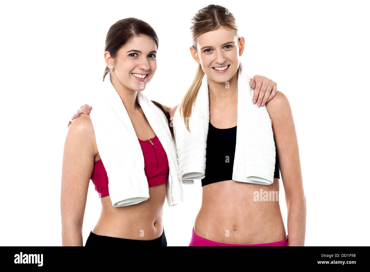 Two women gym standing Cut Out Stock Images & Pictures - Alamy