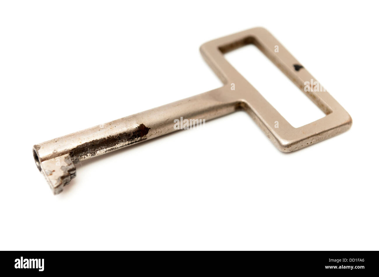 old key on a white background Stock Photo - Alamy