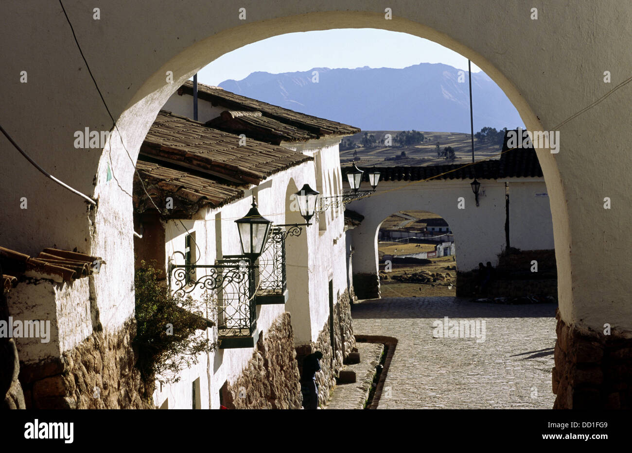 Colonial buildings. Chinchero, Cuzco, Peru Stock Photo - Alamy