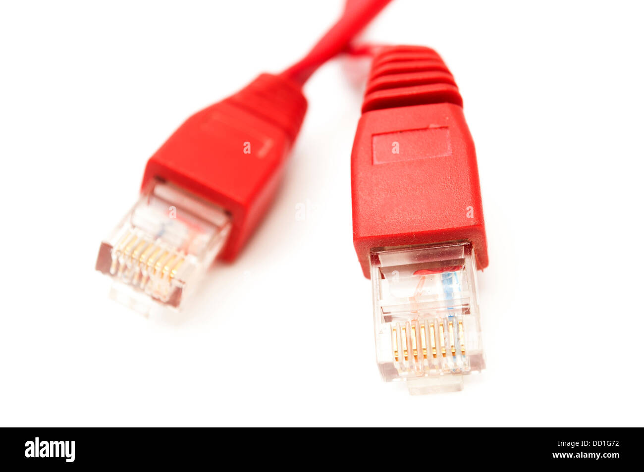 telephone cable on a white background Stock Photo - Alamy